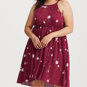 torrid | Dresses | Torrid Merlot Floral High Neck Challis Dress | Poshmark